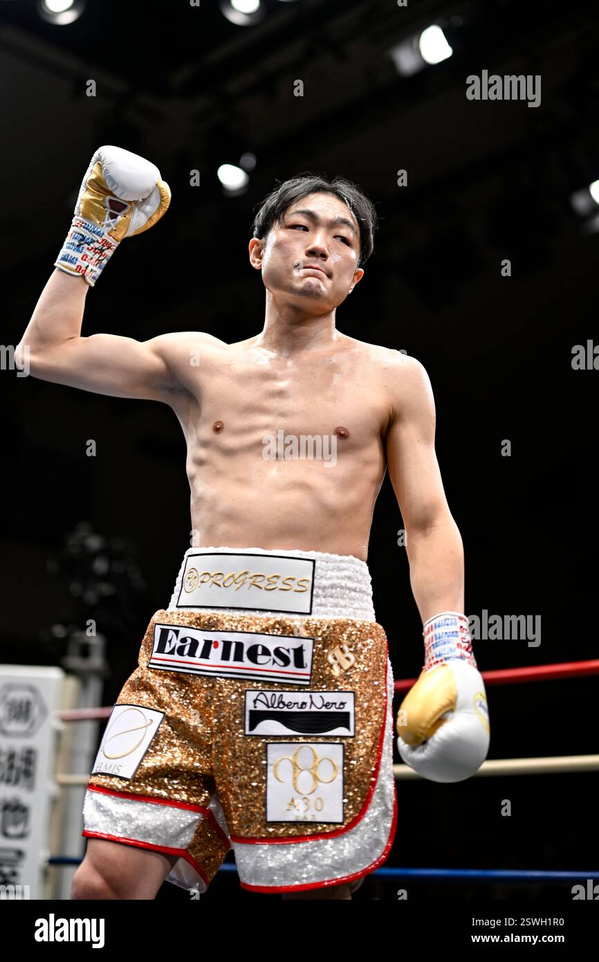 Tokyo, Japan. 11th Feb, 2025. Challenger Hiroto Hoshi before the OPBF and WBO Asia Pacific Super ...