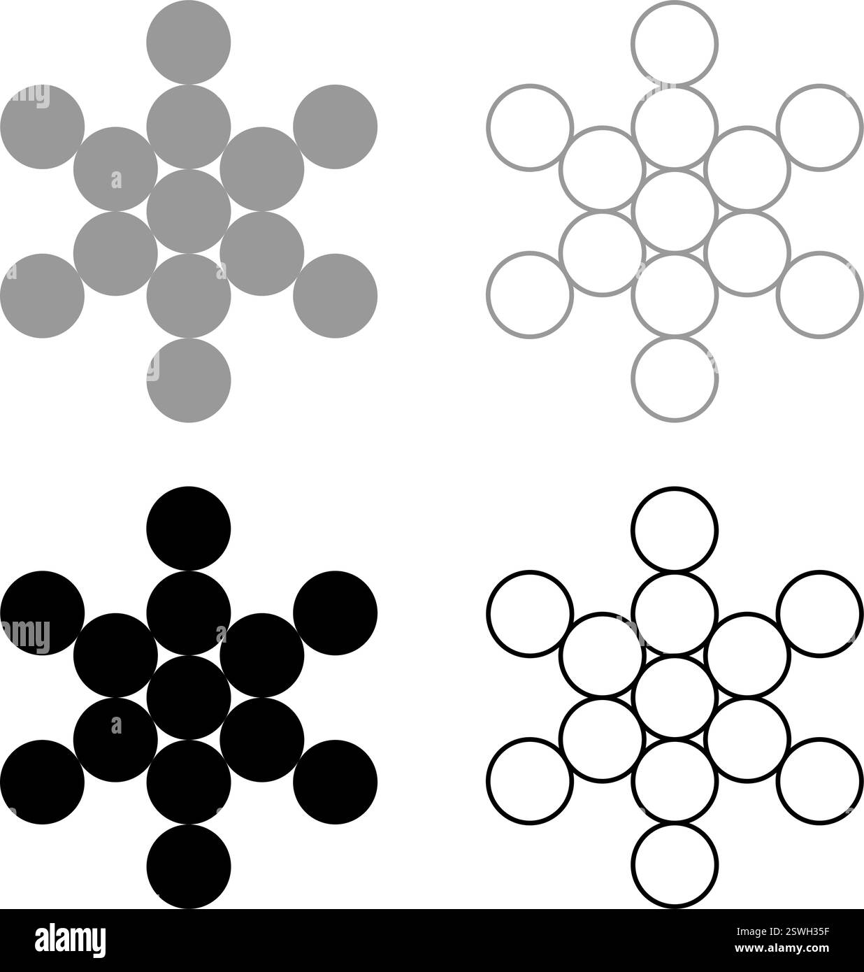 Fruit of life symbol Sacred geometry set icon grey black color vector ...
