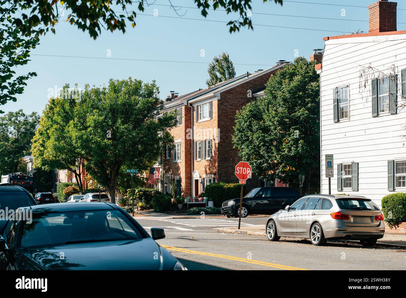 Charming urban scene showcasing trees hi-res stock photography and ...
