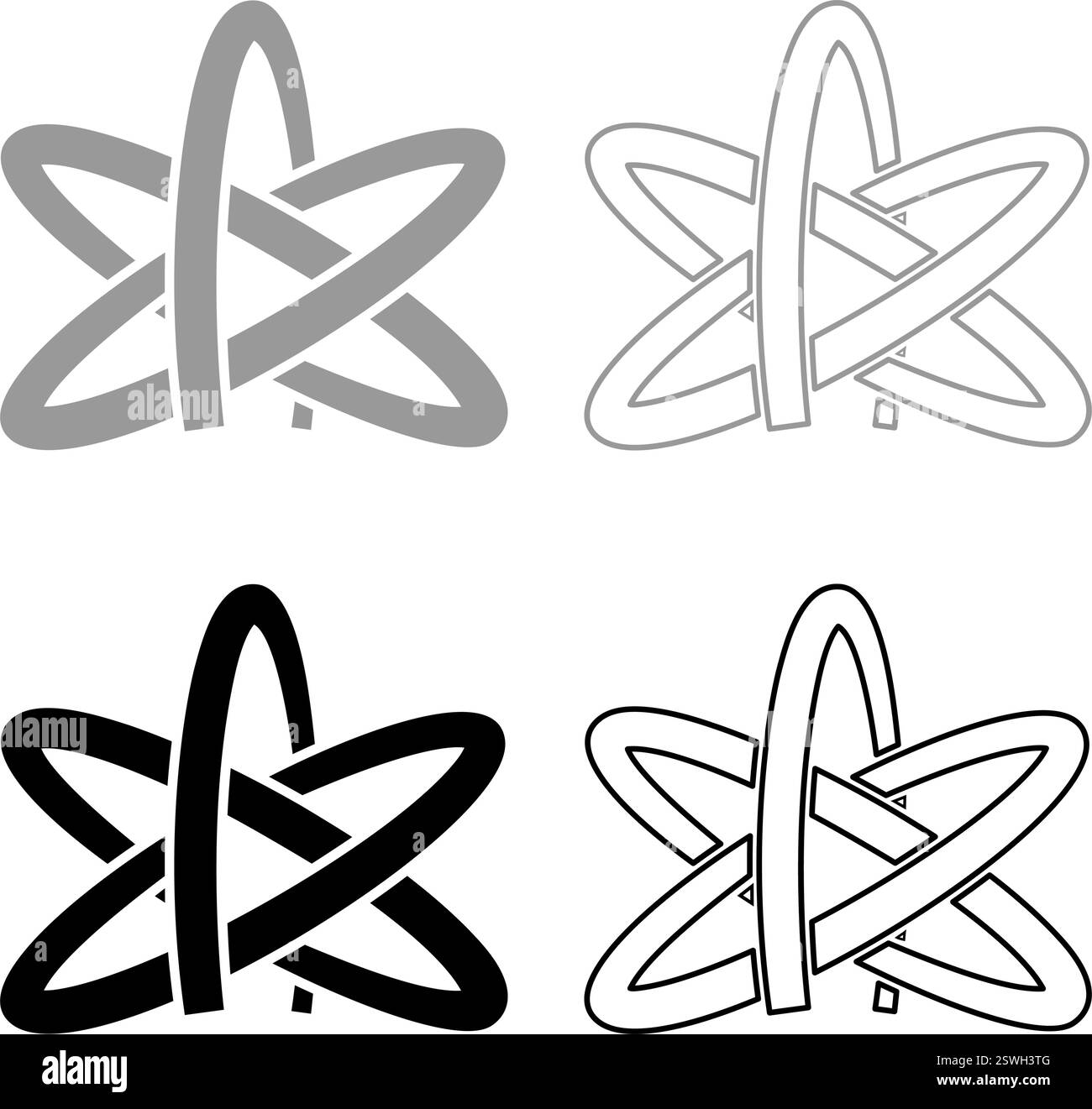 Atheism symbol sign set icon grey black color vector illustration image ...