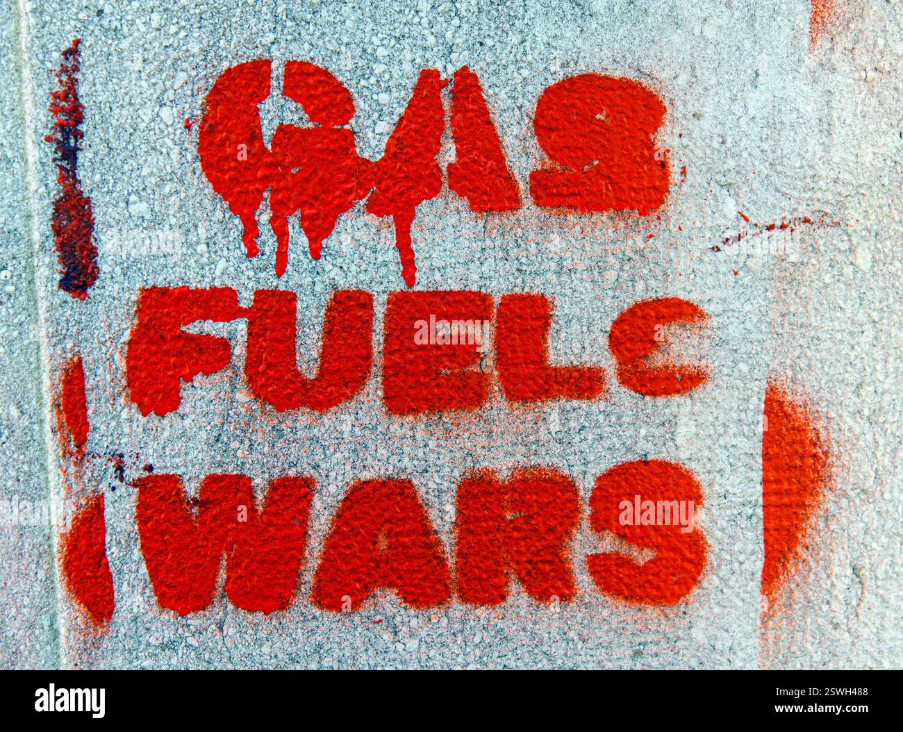 Gas Fuels Wars graffiti tag Stadtpark Vienna Austria Stock Photo - Alamy