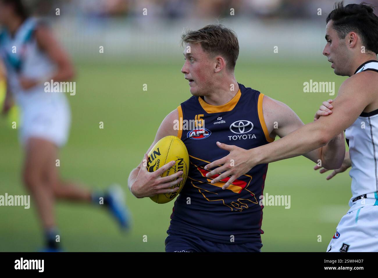 Mount Barker, Australia. 21st Feb, 2025. Brayden Cook of the Crows ...