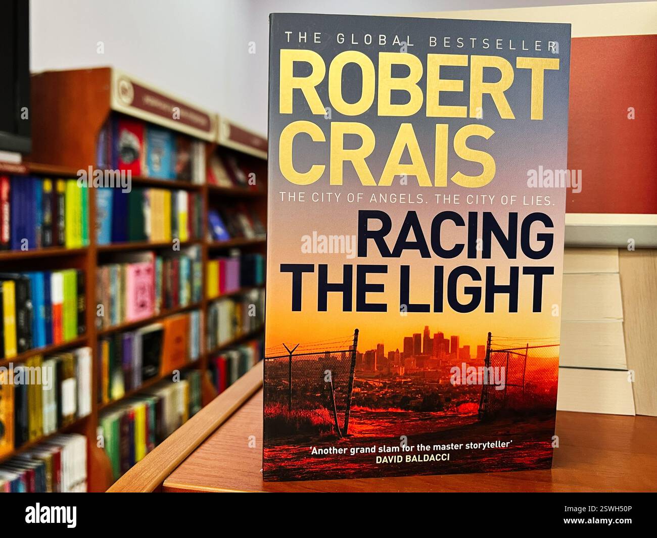 Lviv, Ukraine - February 20, 2025: Prominent book cover of Racing the ...