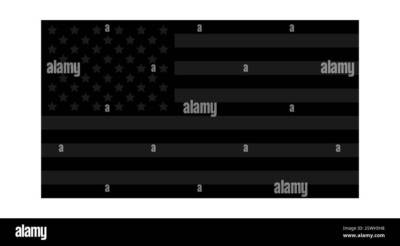 Solid black American flag on a white background. Symbol of defiance ...