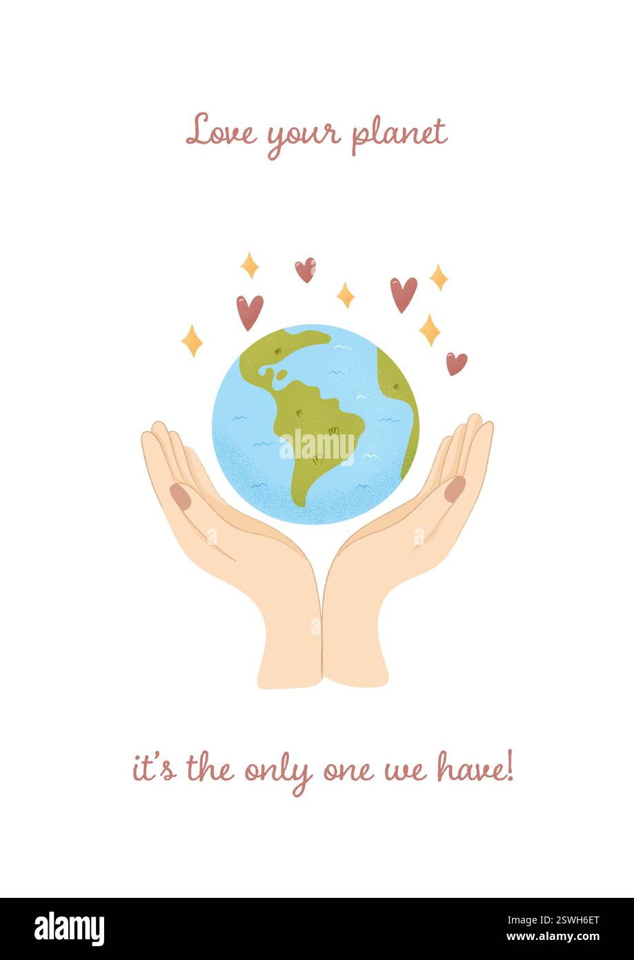 Love Your Planet - Earth Day Illustration card Stock Vector Image & Art ...