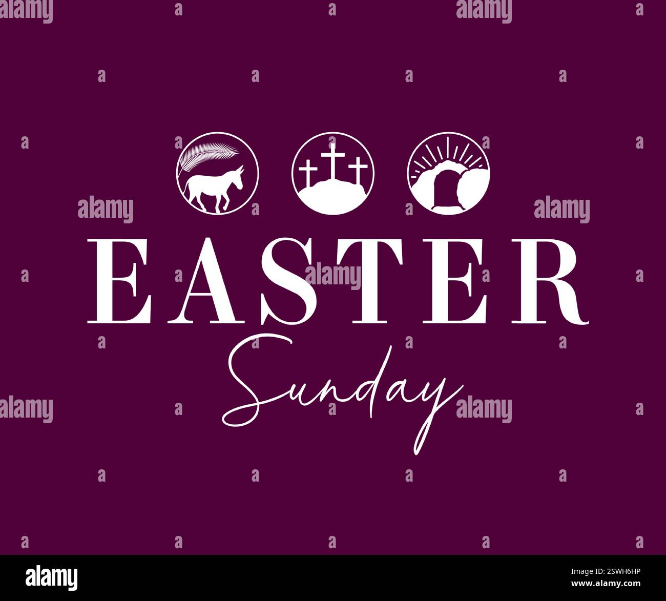 Easter Sunday holiday concept with Palm Sunday, Good Friday and Open ...