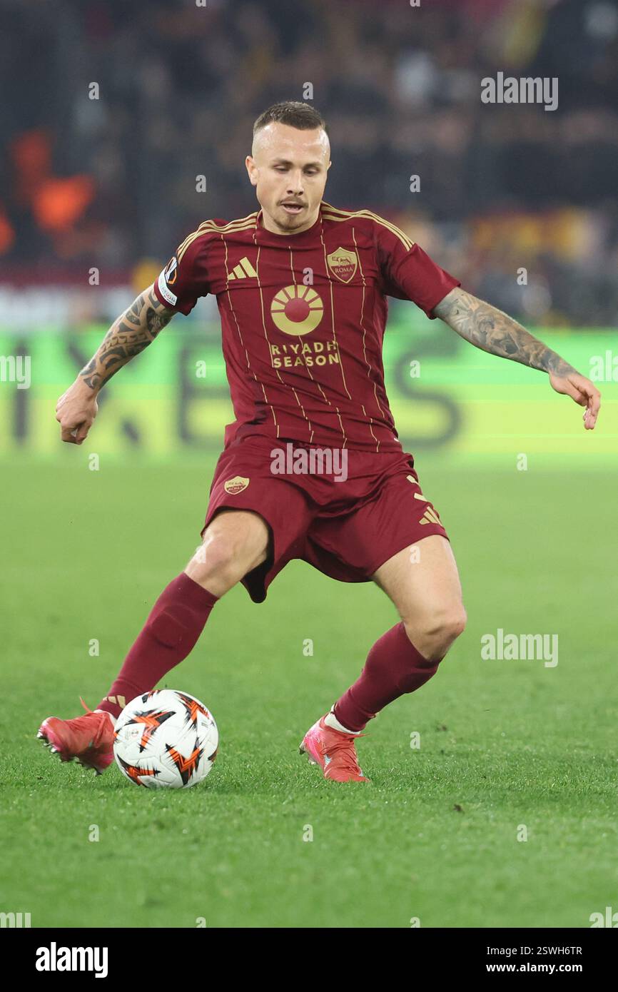 Angelino of Roma seen in action during the Uefa Europe League 2024-2025 ...