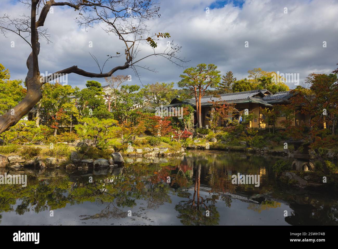 Isuien Garden in Nara.The garden is of traditional Japanese styl Stock ...