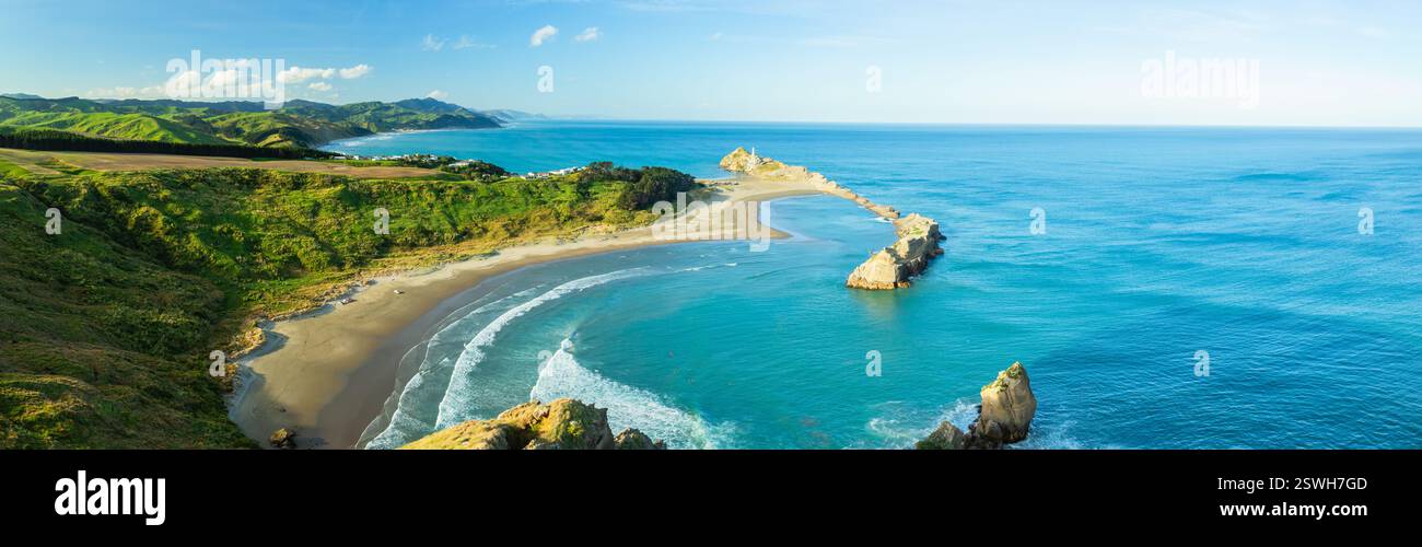 Lighthouse and the gap seen from Castle Rock at Castle Point in ...
