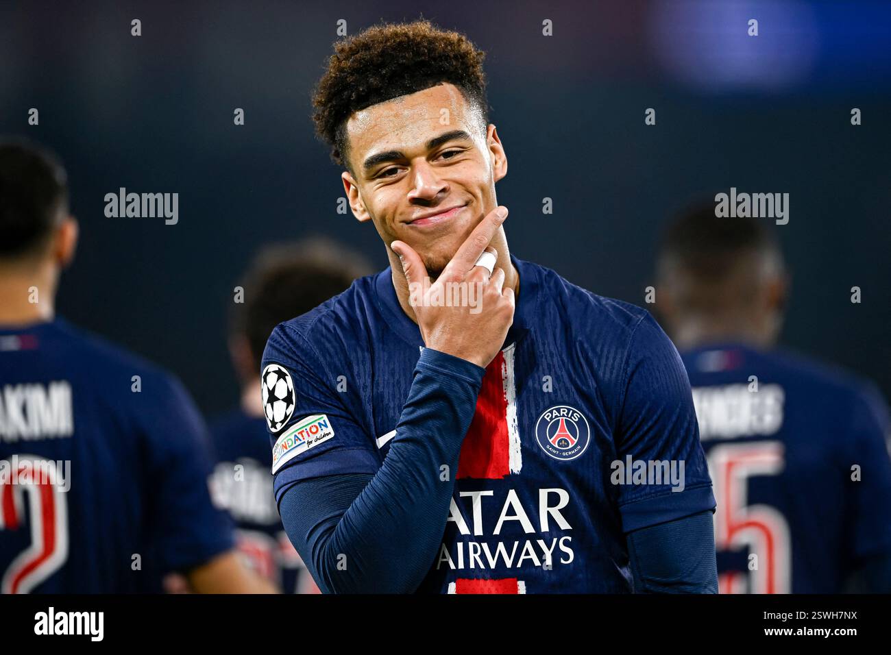 Paris, France. 19th Feb, 2025. Desire Doue during the UEFA Champions ...