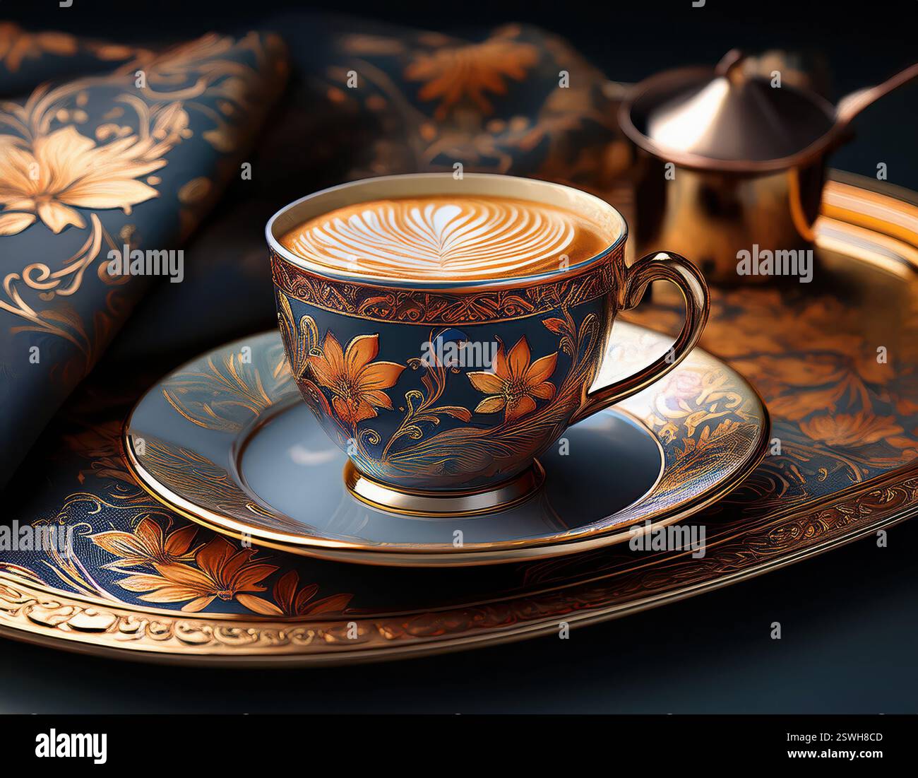 Delicate coffee set with floral designs highlights the spirit of ...