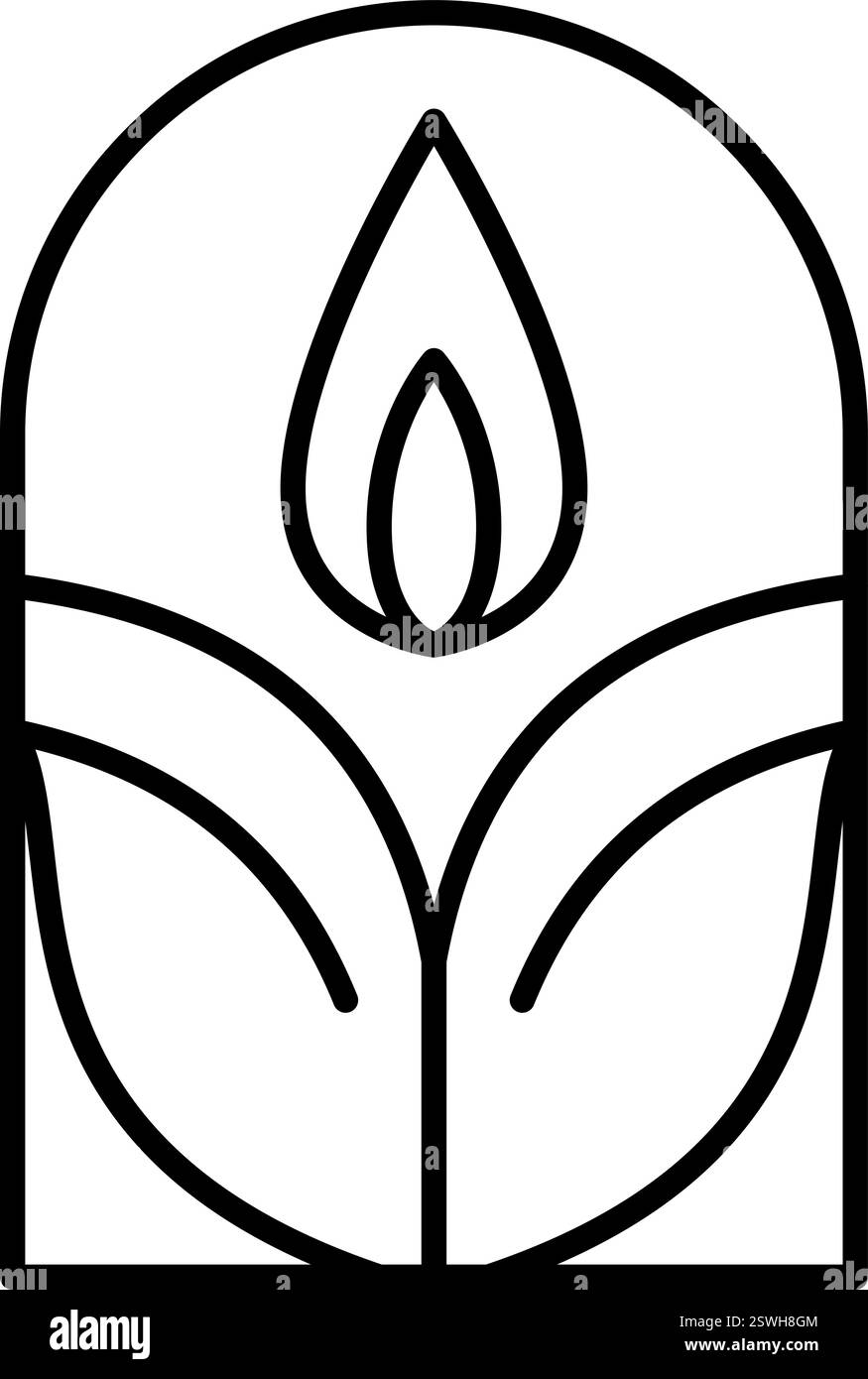 Candle vector line art logo aesthetics design Elegant Spa Icon ...