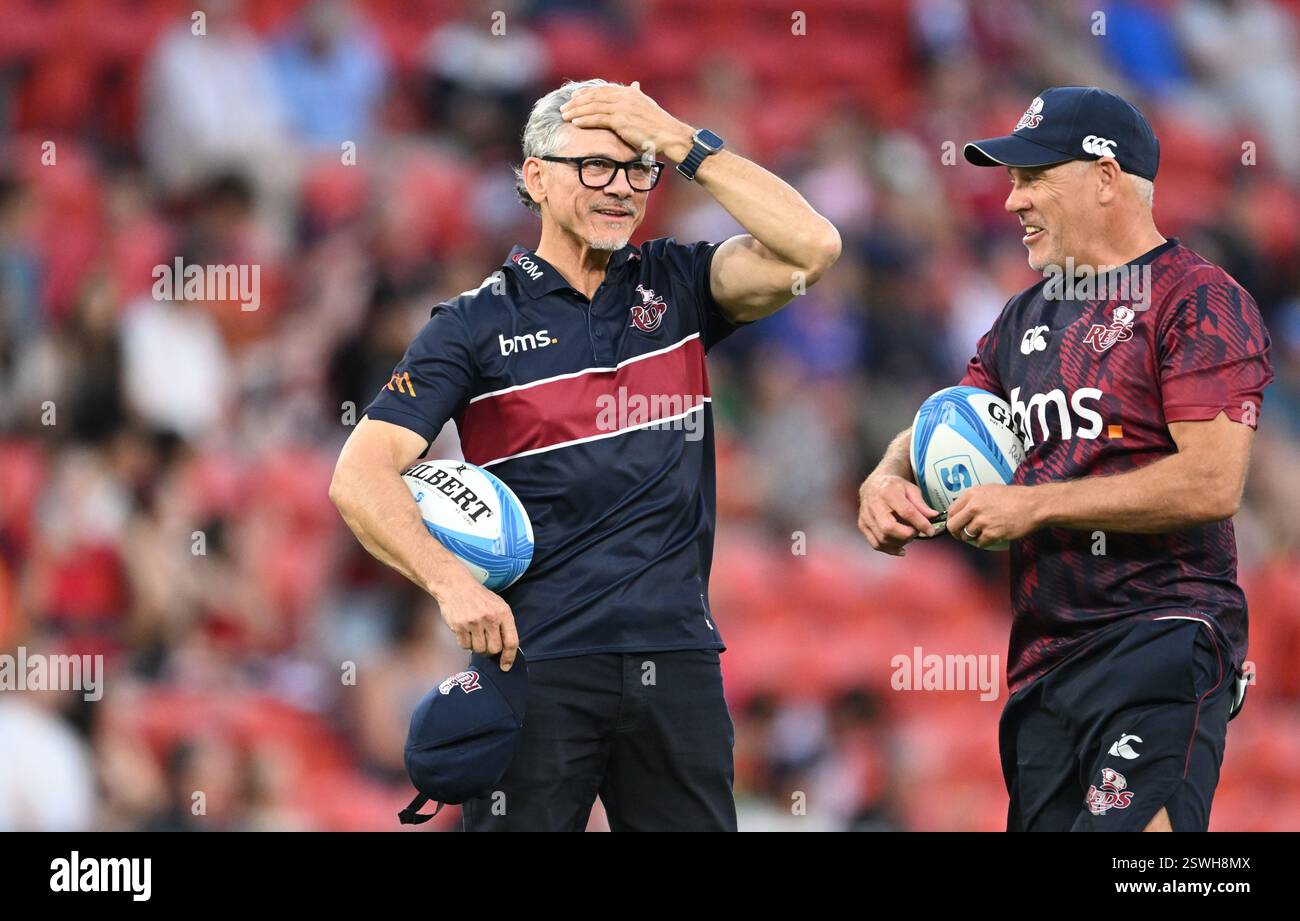 Brisbane, Australia. 21st Feb, 2025. Reds coach Les Kiss during the ...