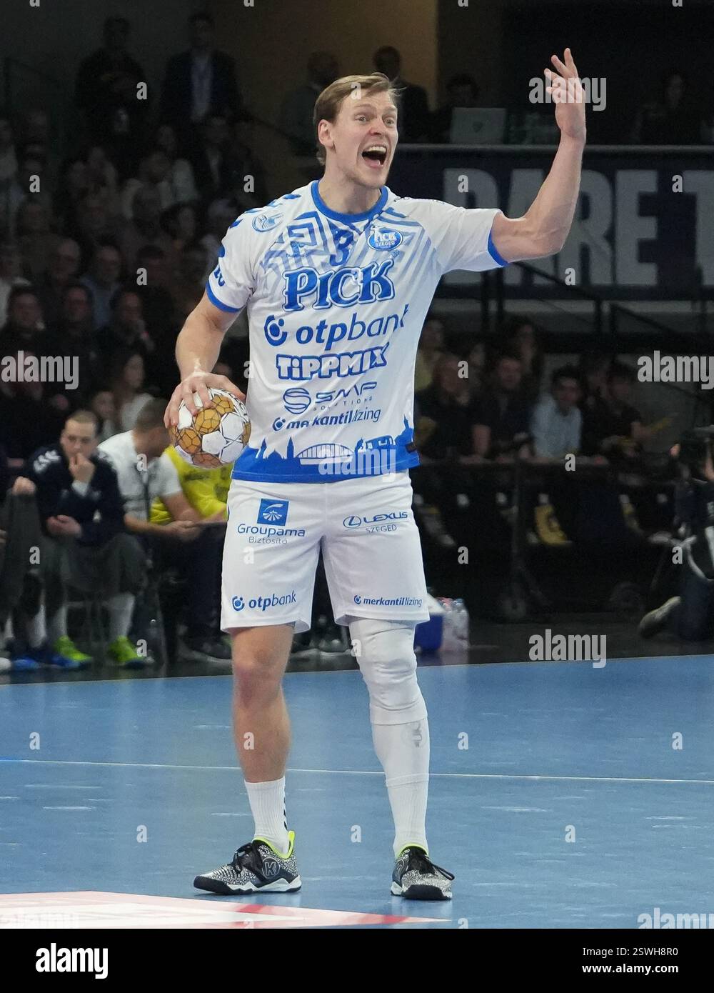 Nantes, France. 19th Feb, 2025. Janus Daði Smárason of PICK Szeged ...