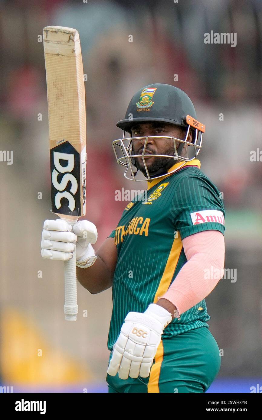 South Africa's Temba Bavuma celebrates after scoring fifty during the ...