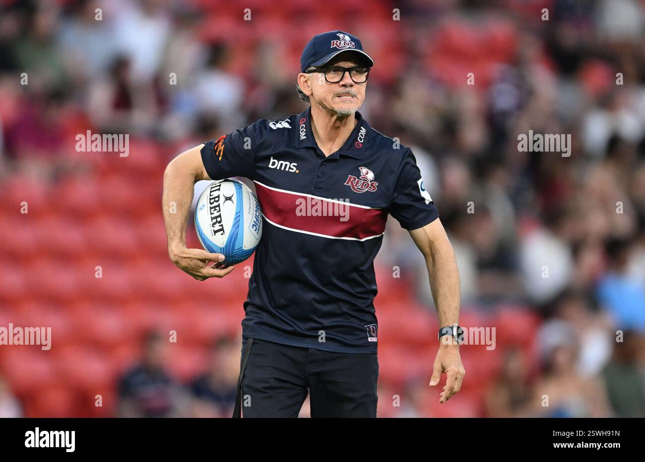 Brisbane, Australia. 21st Feb, 2025. Reds coach Les Kiss during the ...