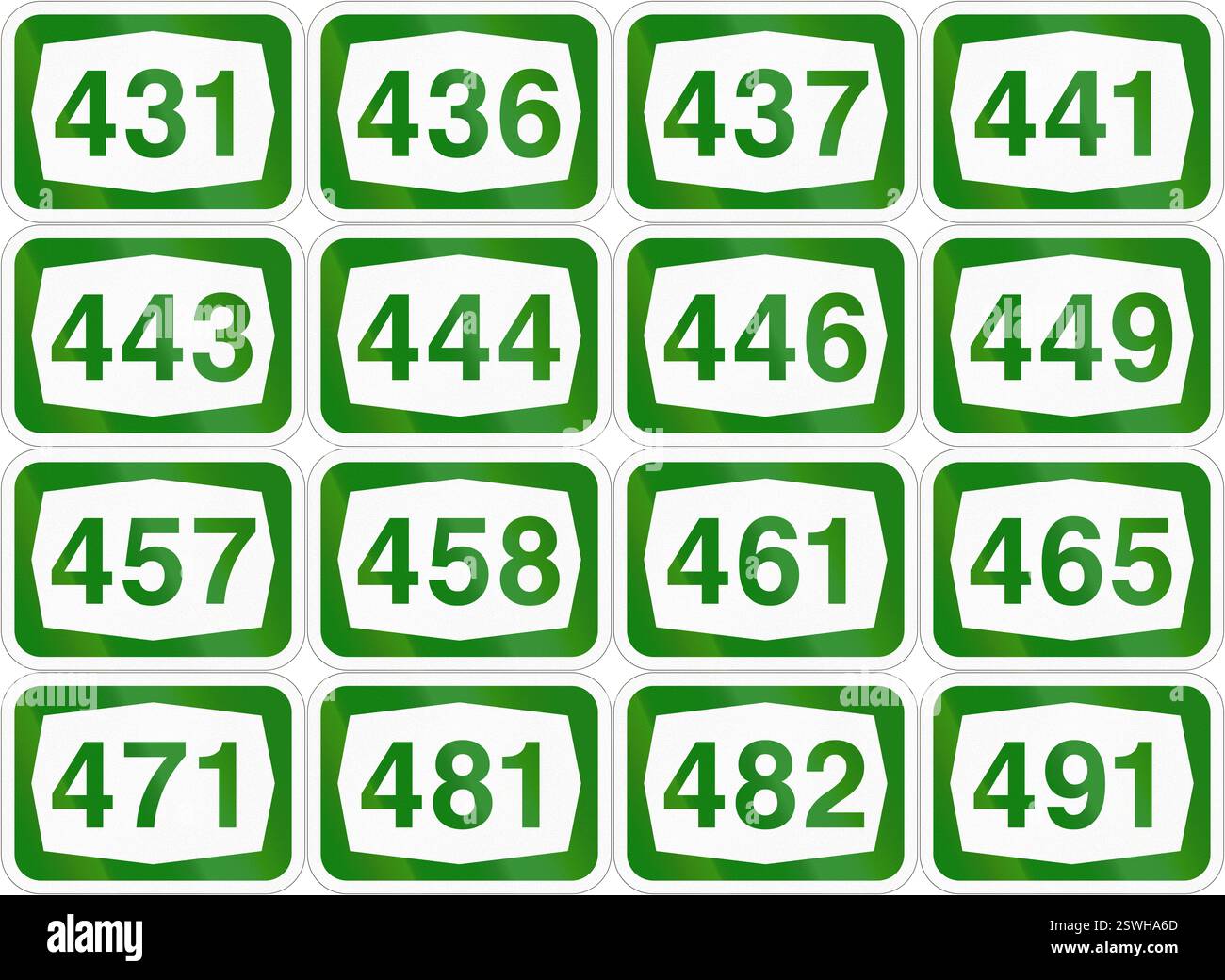 Israel route shield collection from 431 to 491 Stock Photo - Alamy