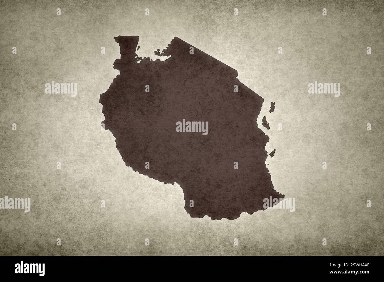 Grunge map of Tanzania printed on an old paper Stock Photo - Alamy