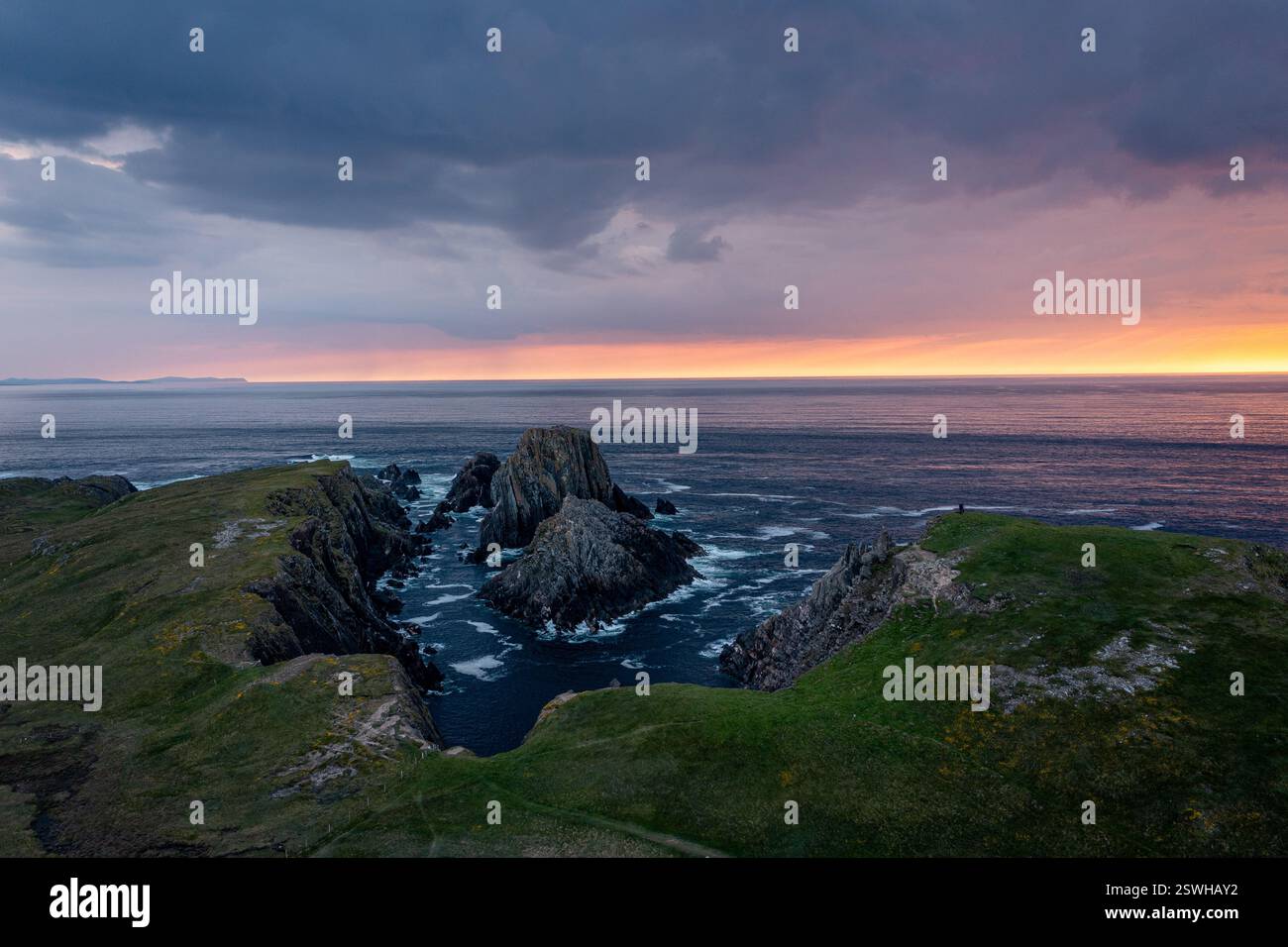 Colourful Sunset at Malin Head, County Donegal, Ireland Stock Photo - Alamy