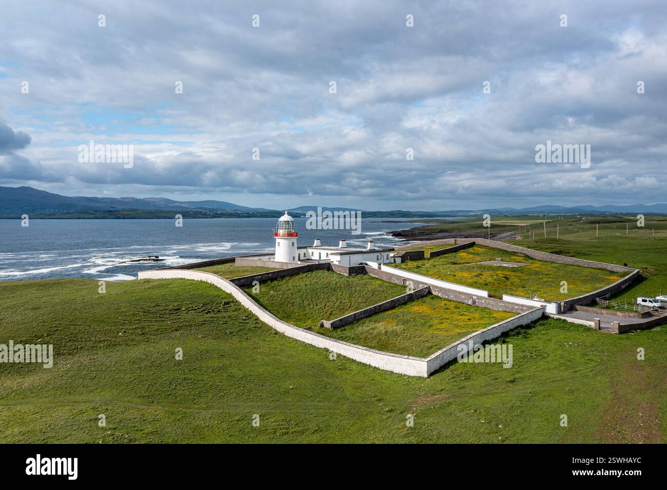Aerial View of St John's Point Lighthouse, Donegal, Ireland Stock Photo ...