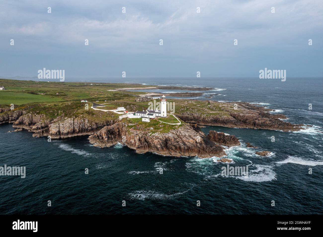 Aerial View from Fanad Head Lighthouse , County Donegal, Ireland Stock ...