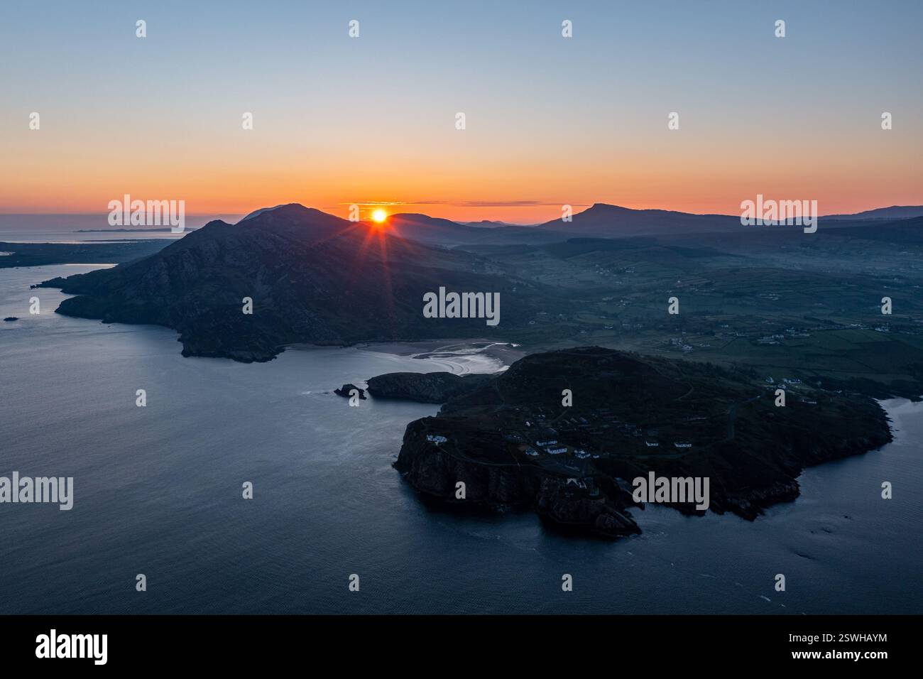 Aerial View of Fort Dunree at Sunrise, Dunree Head, Donegal, Ireland ...