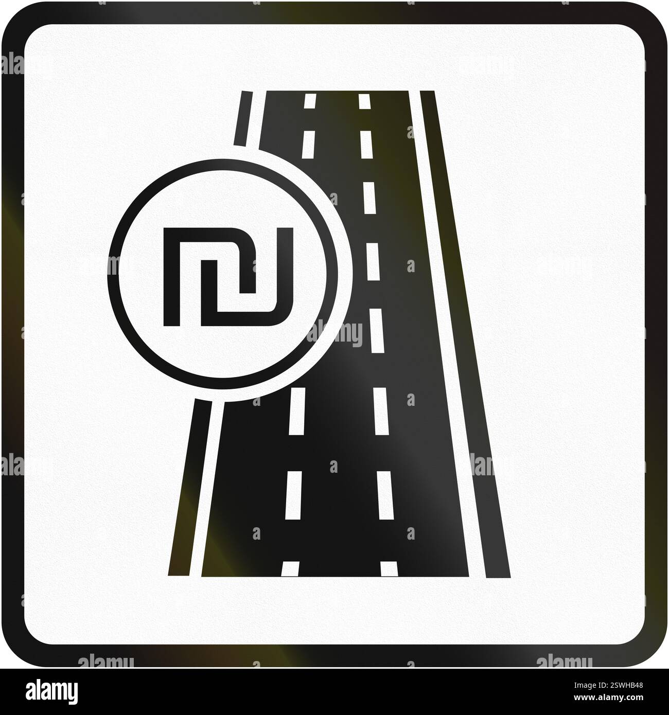 Road sign in Israel - Toll road Stock Photo - Alamy