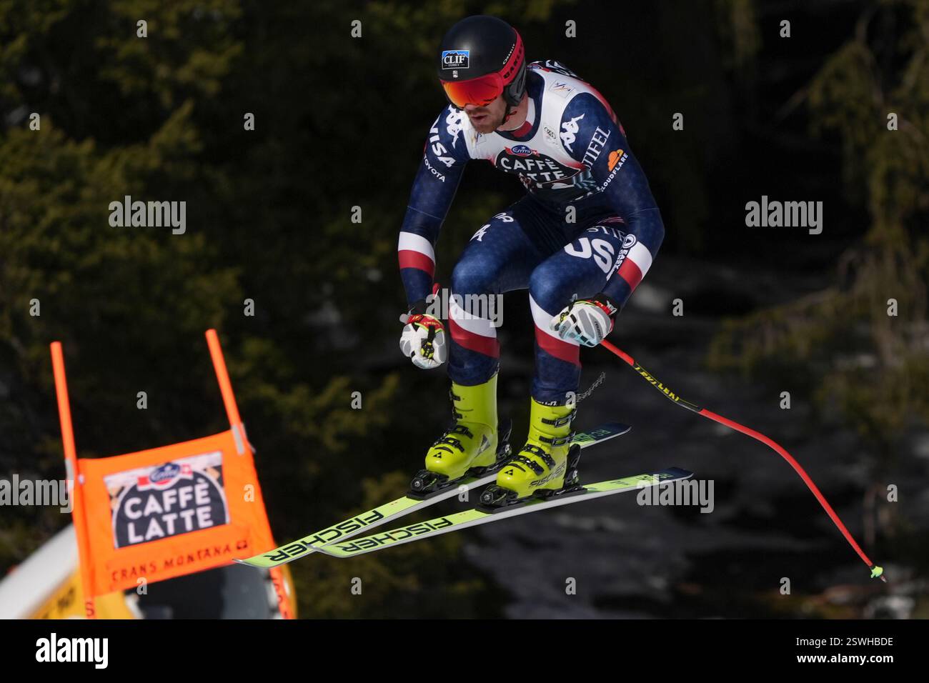 United States' Bryce Bennett speeds down the course during an alpine ...