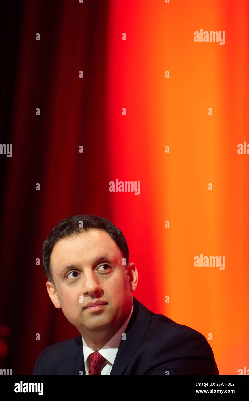 Glasgow Scotland, UK 21 February 2025. Scottish Labour leader Anas ...