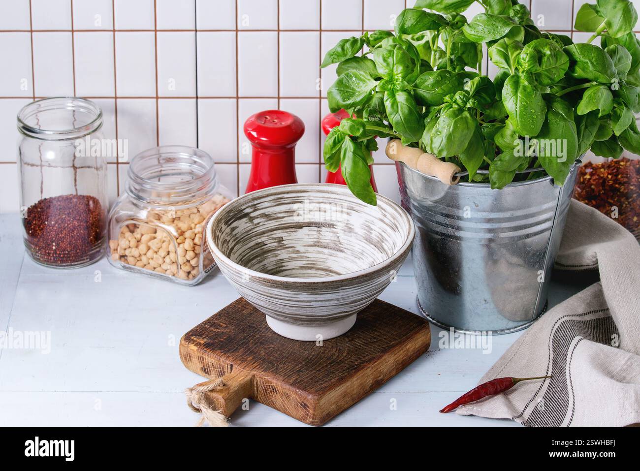 Herbs and checkpeas Stock Photo - Alamy