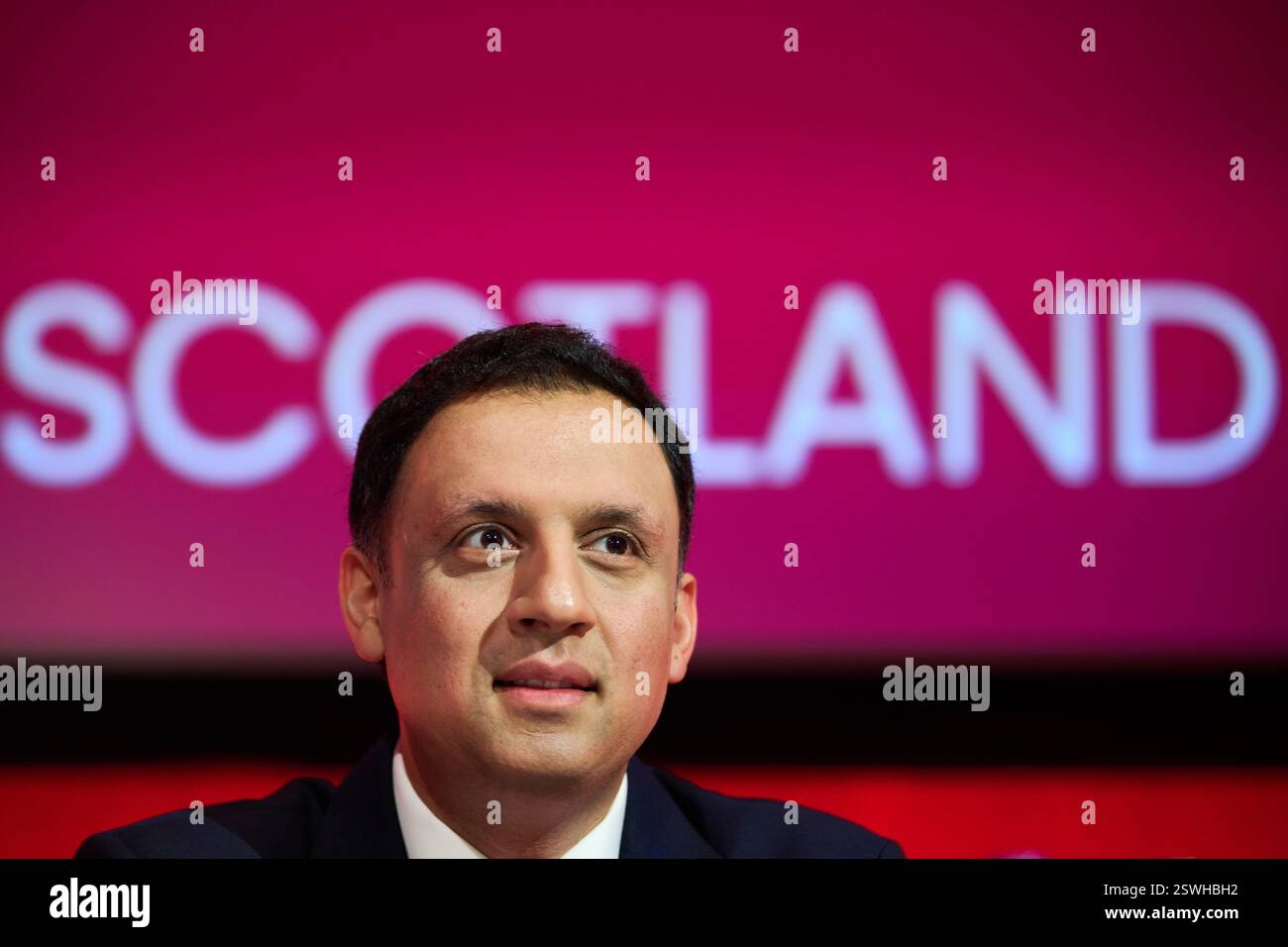 Glasgow Scotland, UK 21 February 2025. Scottish Labour leader Anas ...