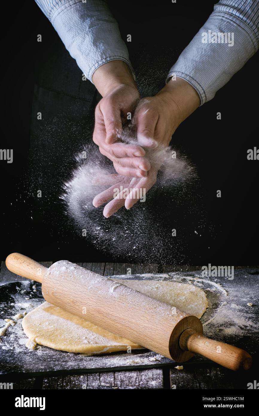 Female hands rolled out hi-res stock photography and images - Alamy