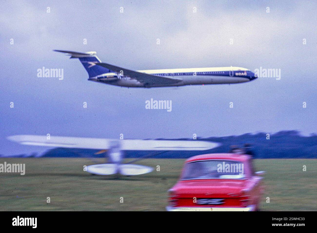 A low flying VC 10 at Booker in 1970 Stock Photo - Alamy