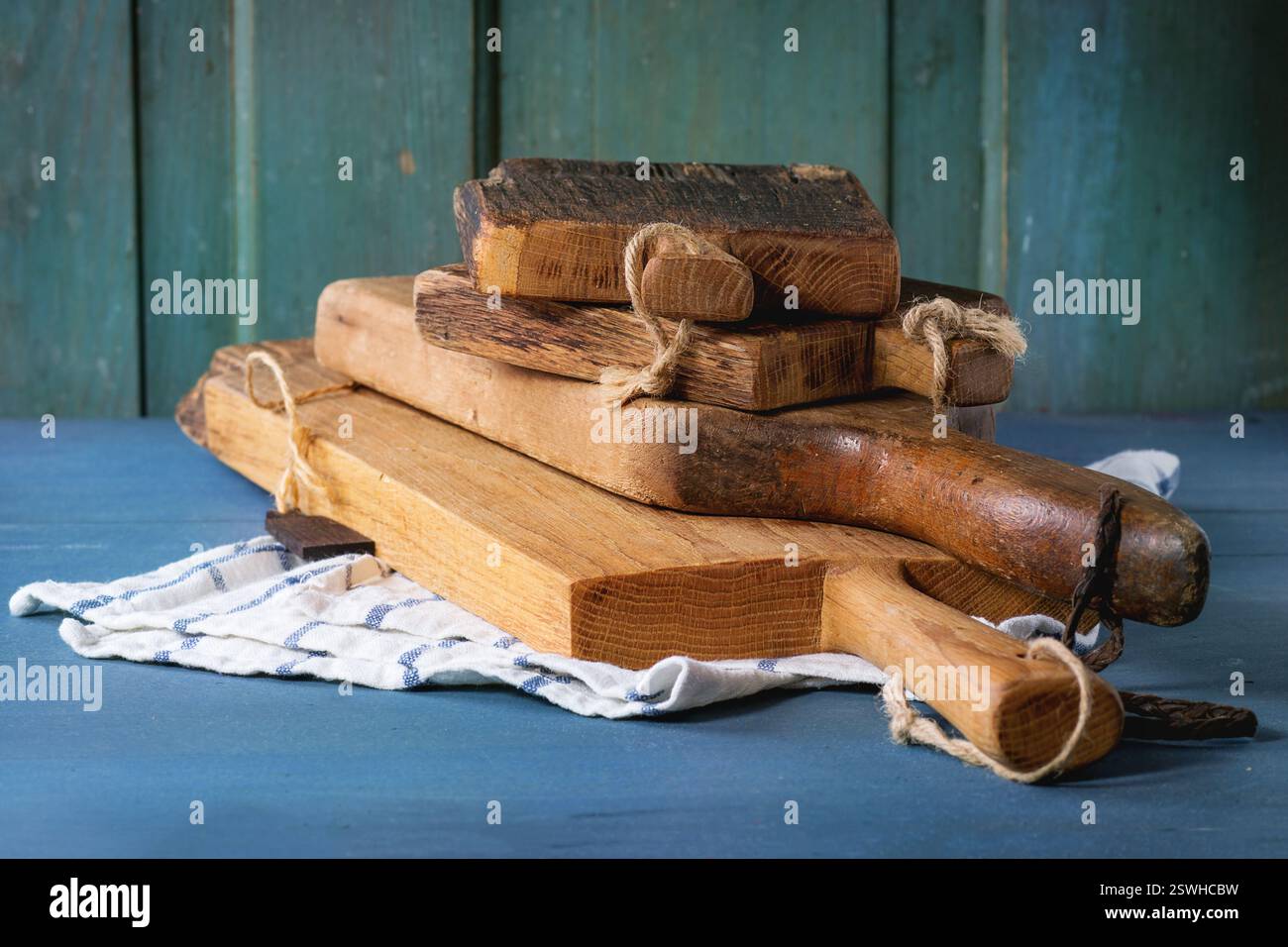 Set of wooden chopping boards Stock Photo - Alamy