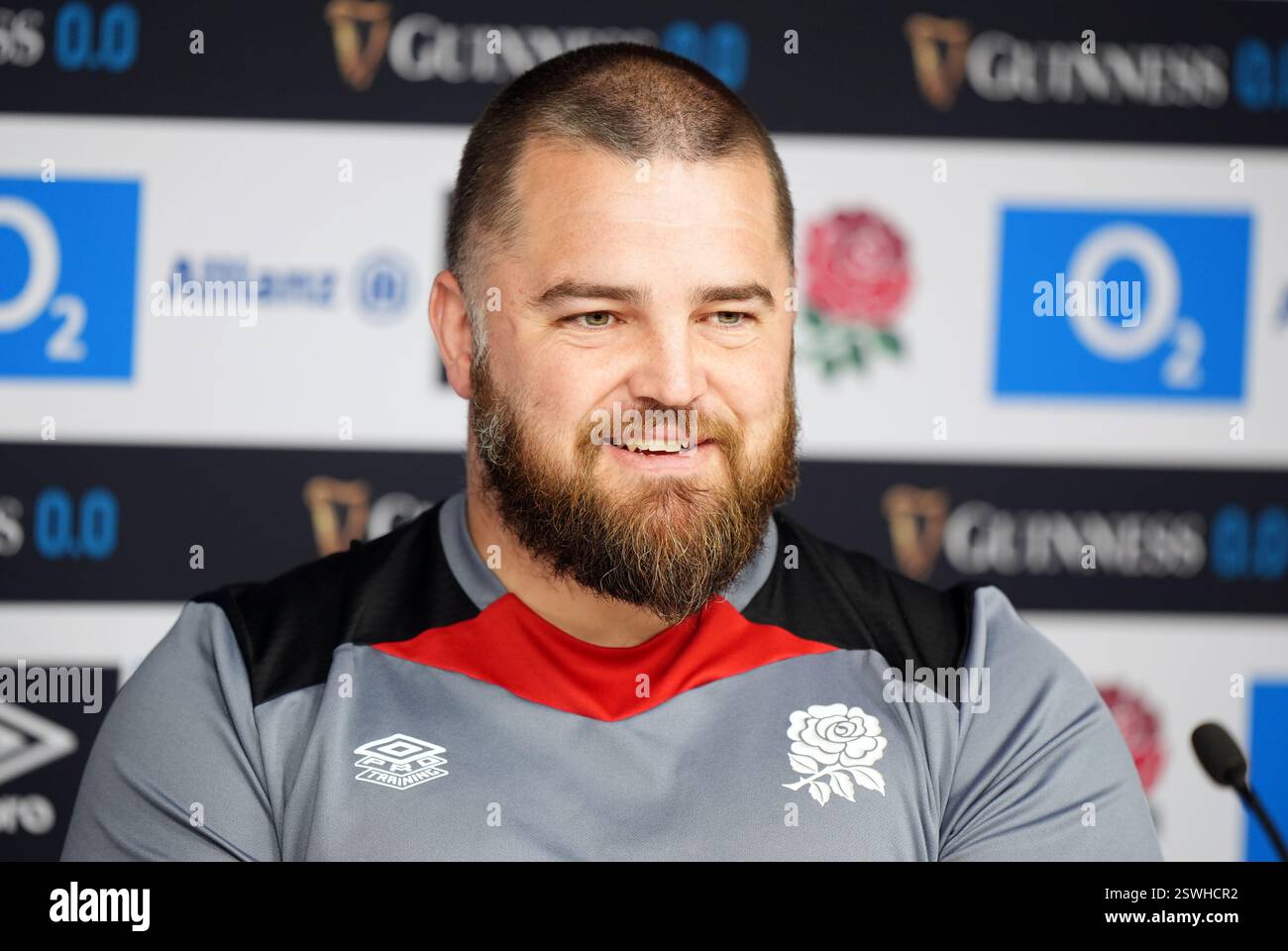 England Scrum Coach, Tom Harrison, during a press conference at the ...