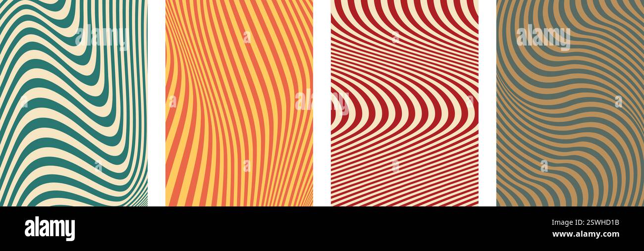 Creative twisted and distorted poster templates. Vector illustration ...