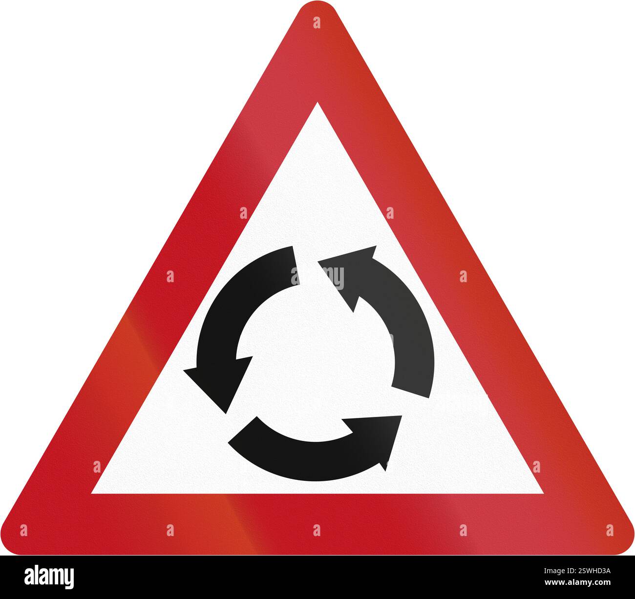 Road warning sign in Israel - roundabout Stock Photo - Alamy