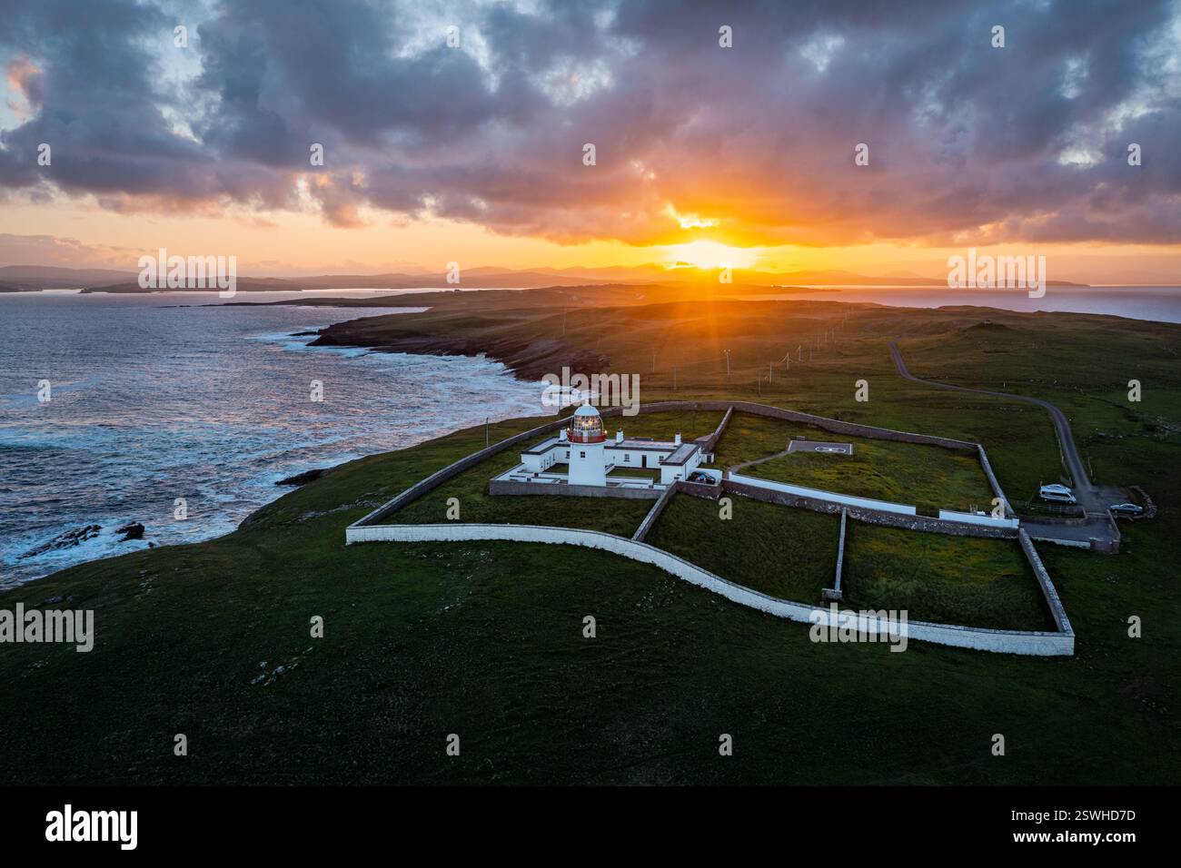 Aerial View of St John's Point Lighthouse, Donegal, Ireland Stock Photo ...