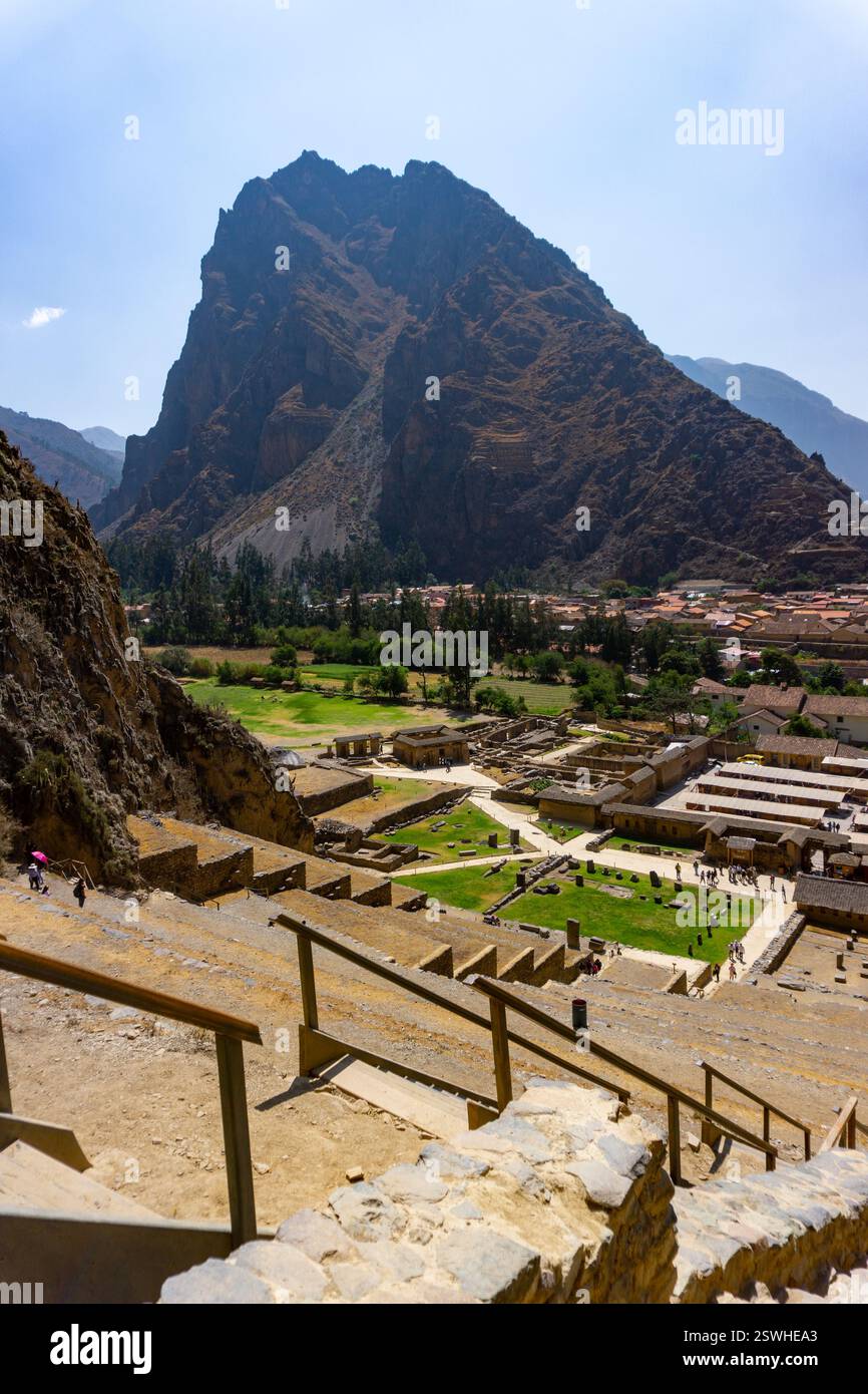 Sacred Inca site of Ollantaytambo with impressive terraces and ancient ...