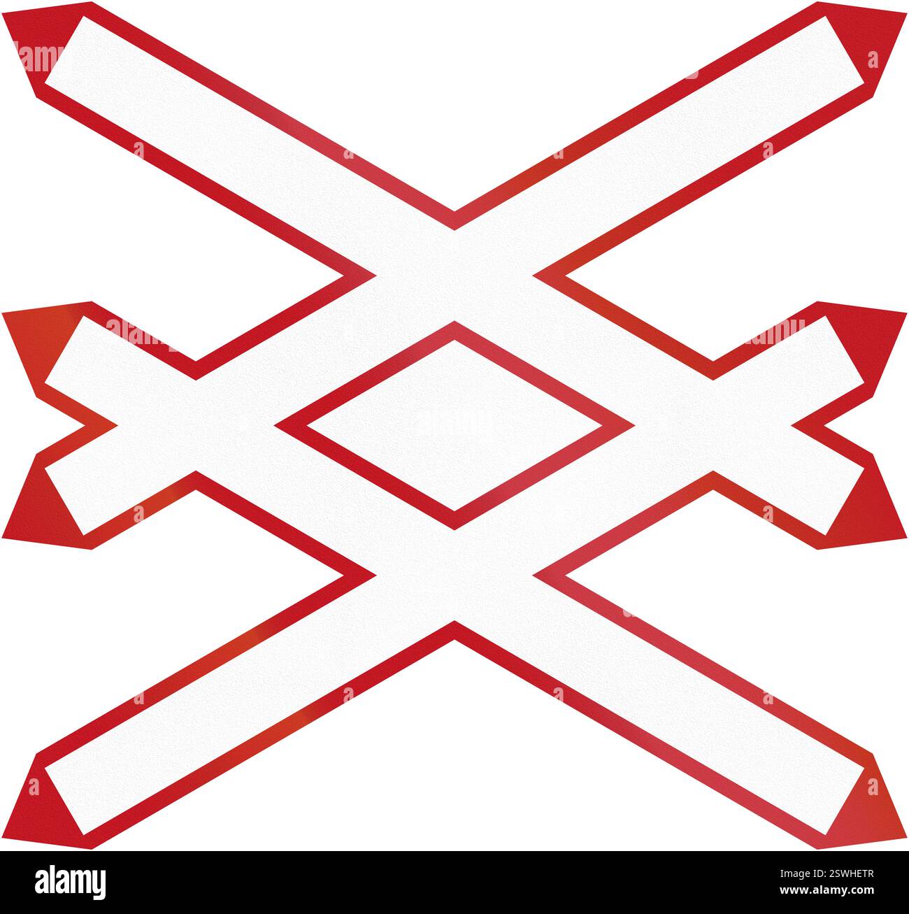 Israel warning saltire - level crossing ahead with multiple tracks ...