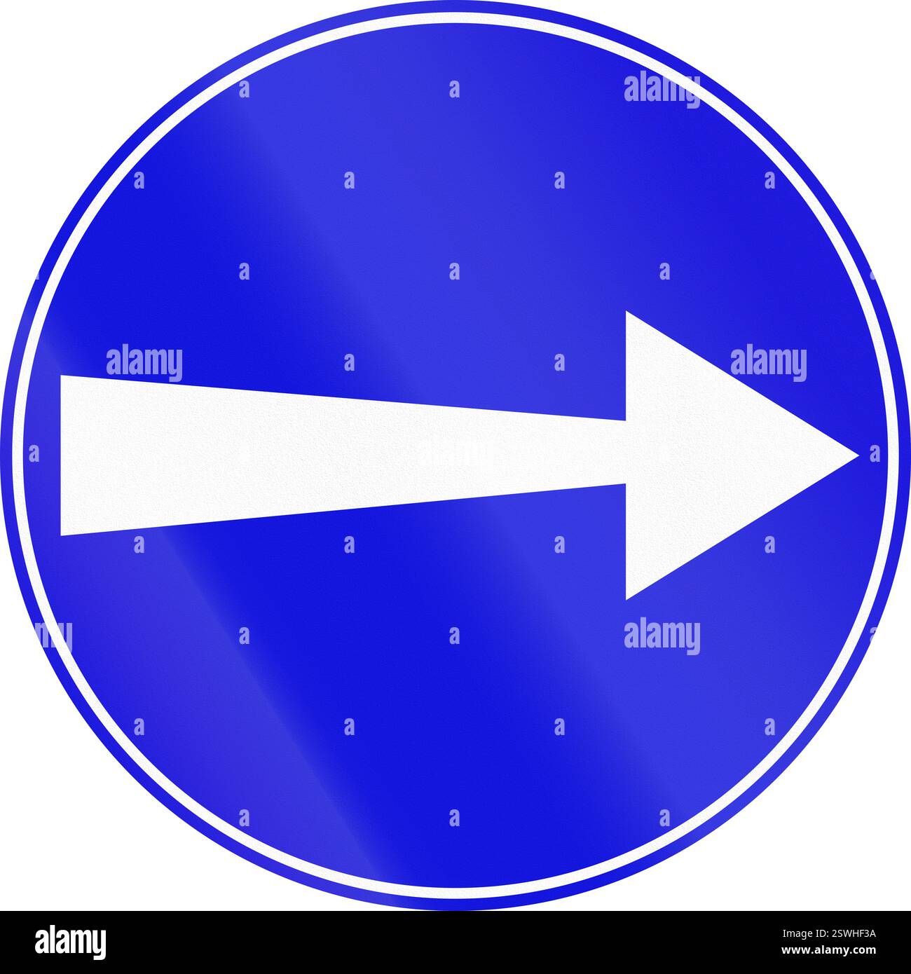 Israel mandatory road sign - turn right Stock Photo - Alamy