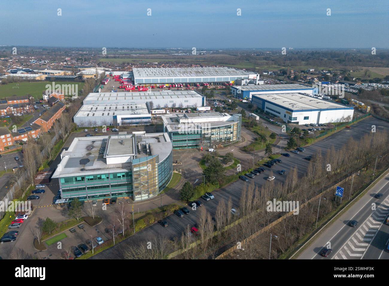 Aerial view of the Axis Park Business Park in Langley (SL3), Berkshire, UK Stock Photo - Alamy