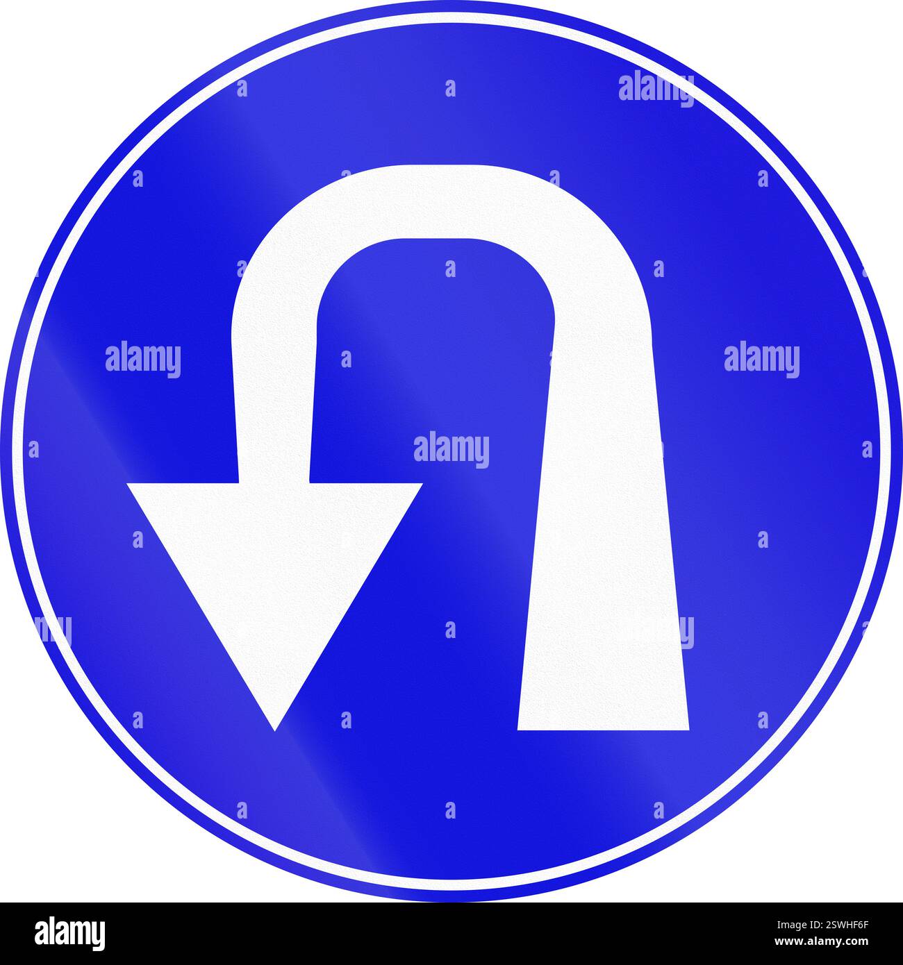 Israel road sign for left u turn Stock Photo - Alamy