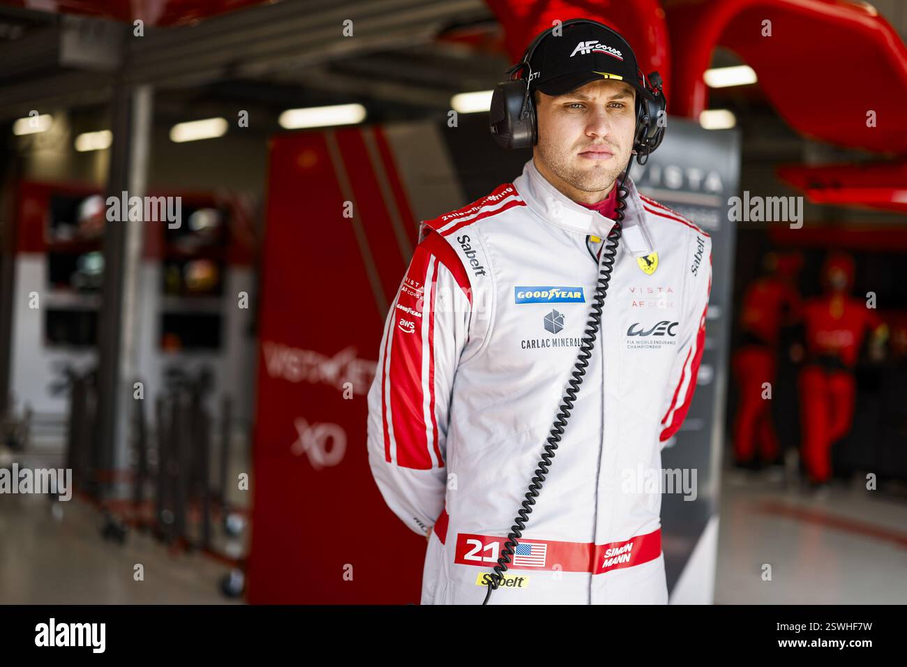 MANN Simon (usa), Vista AF Corse, Ferrari 296 GT3 #21, LM GT3, portrait ...