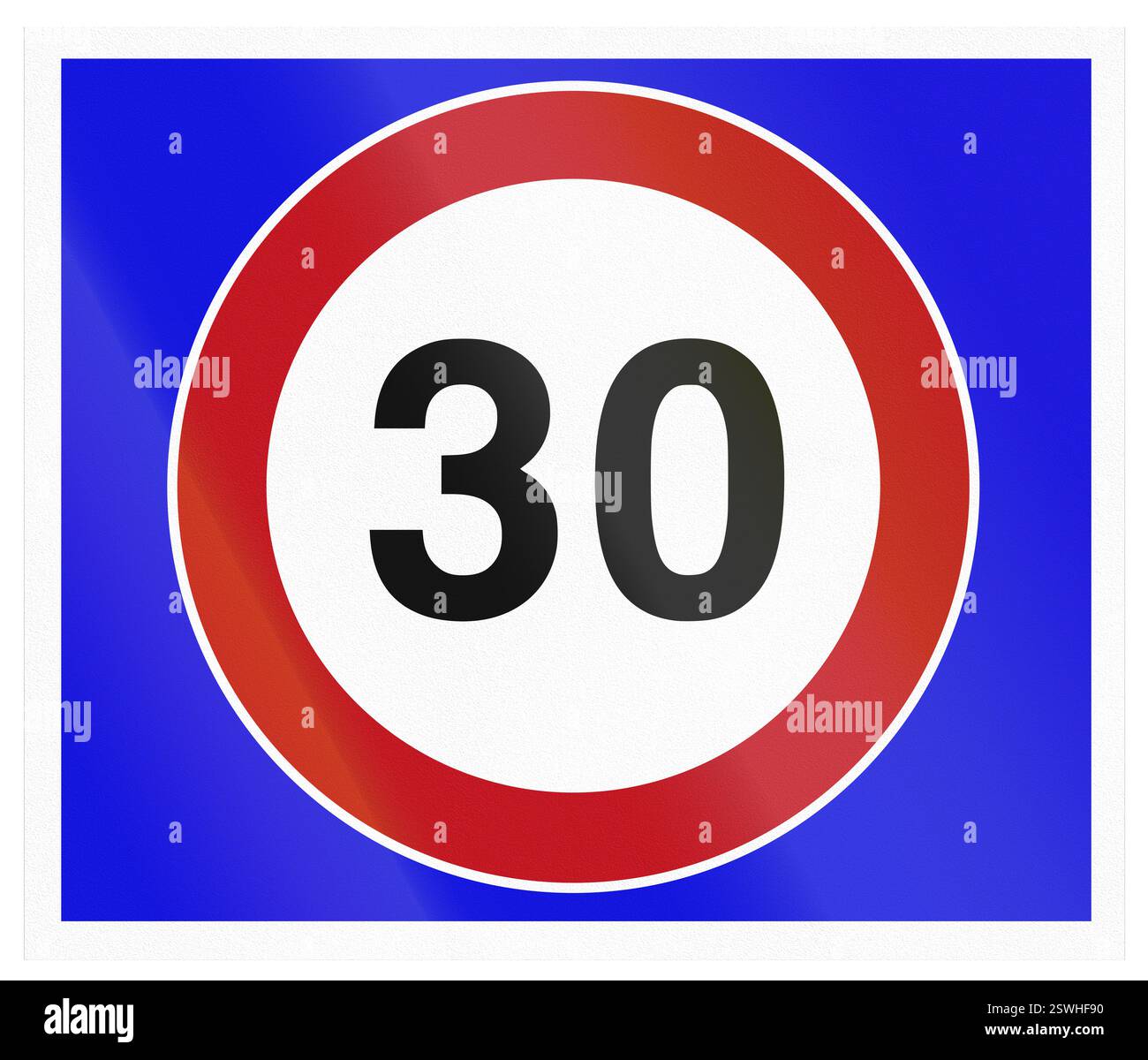 Israel road sign - 30 kilometers per hour speed limit Stock Photo - Alamy