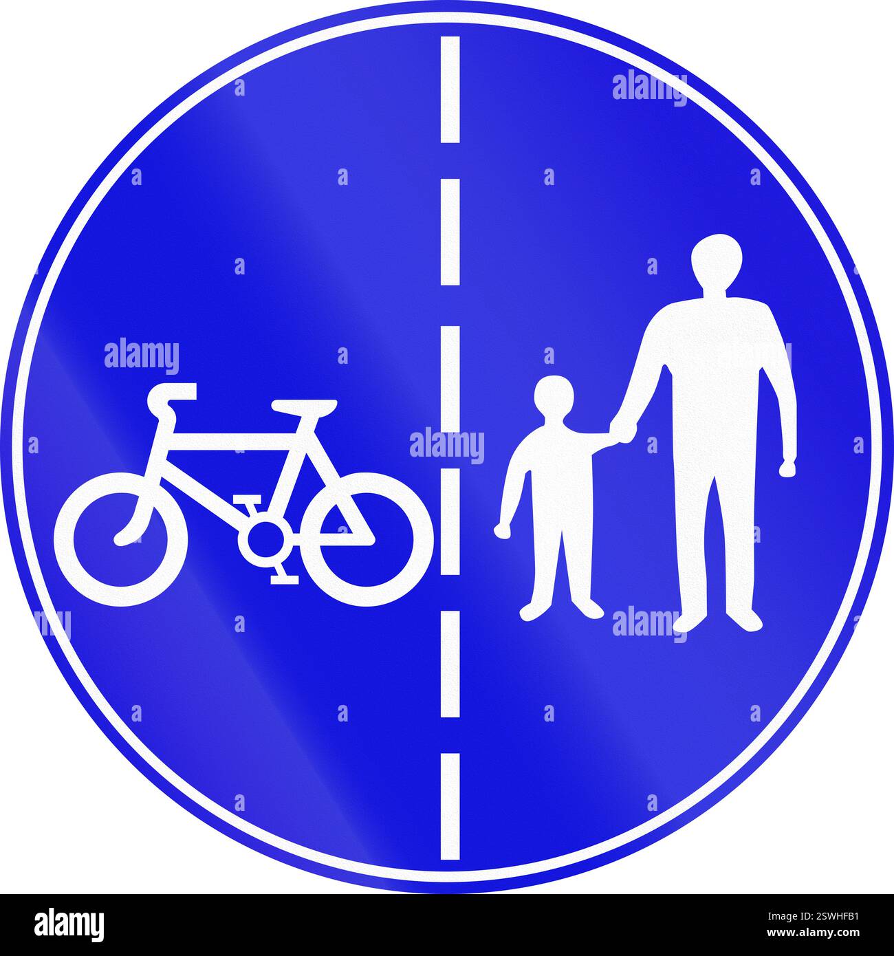 Israel road sign - Separate path for pedestrians and cyclists Stock ...