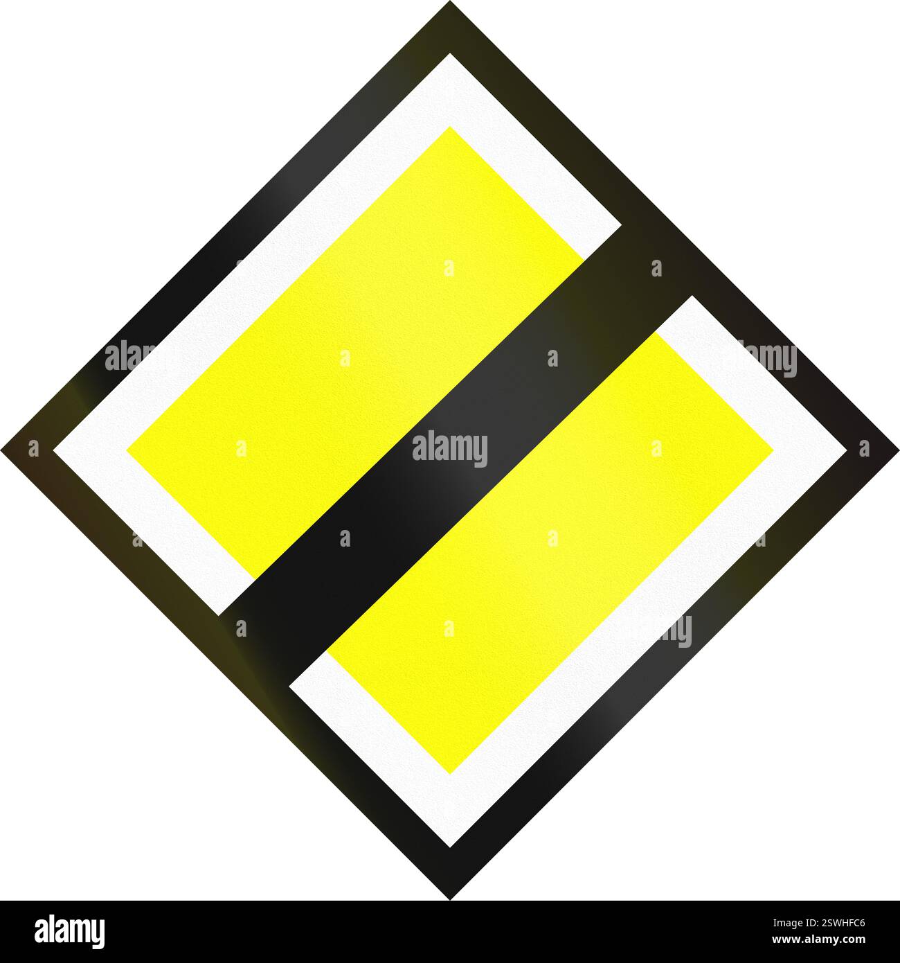 Israel road sign - End of priority road Stock Photo - Alamy