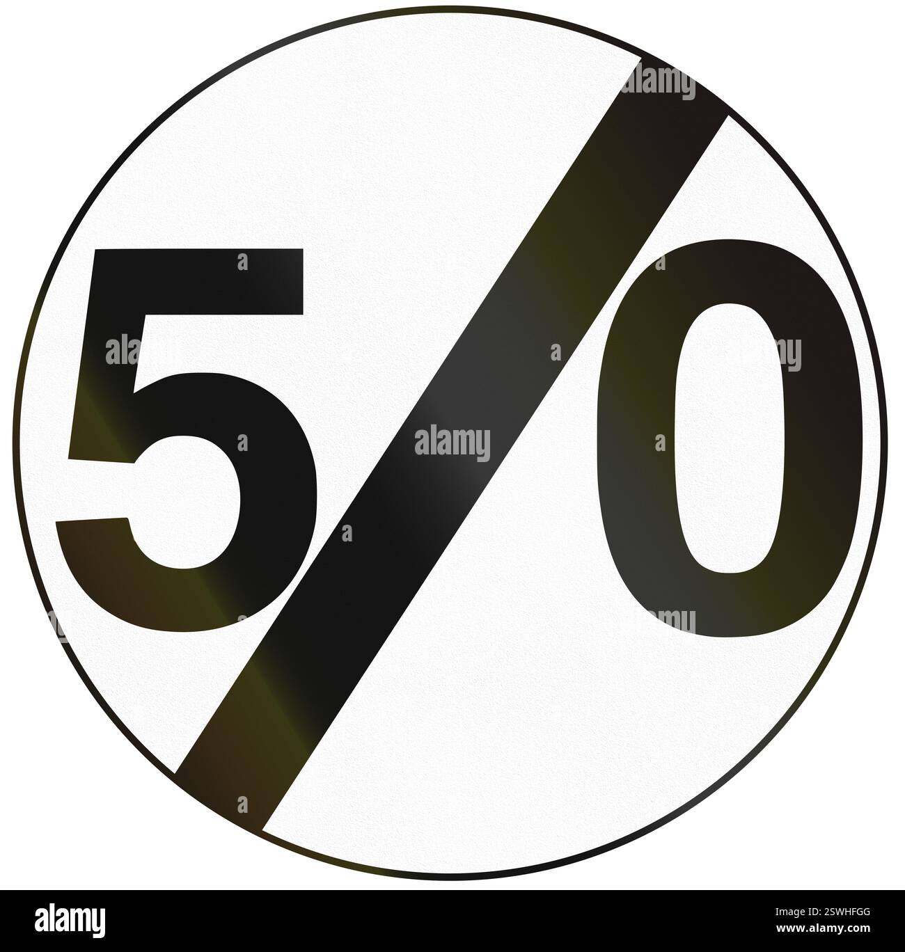 End of speed limit 50 Cut Out Stock Images & Pictures - Alamy