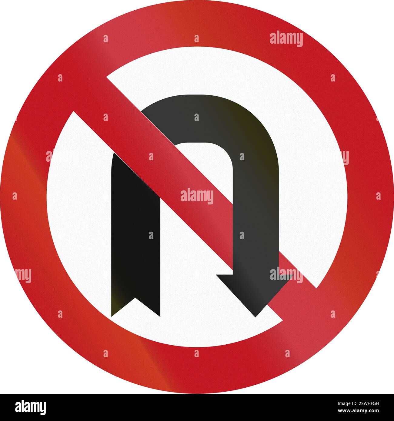Israel prohibitory road sign - No U-Turn to the right Stock Photo - Alamy