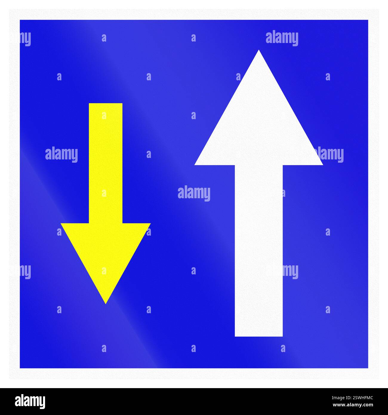 Israel road sign - One-way rad with oncoming public traffic Stock Photo ...